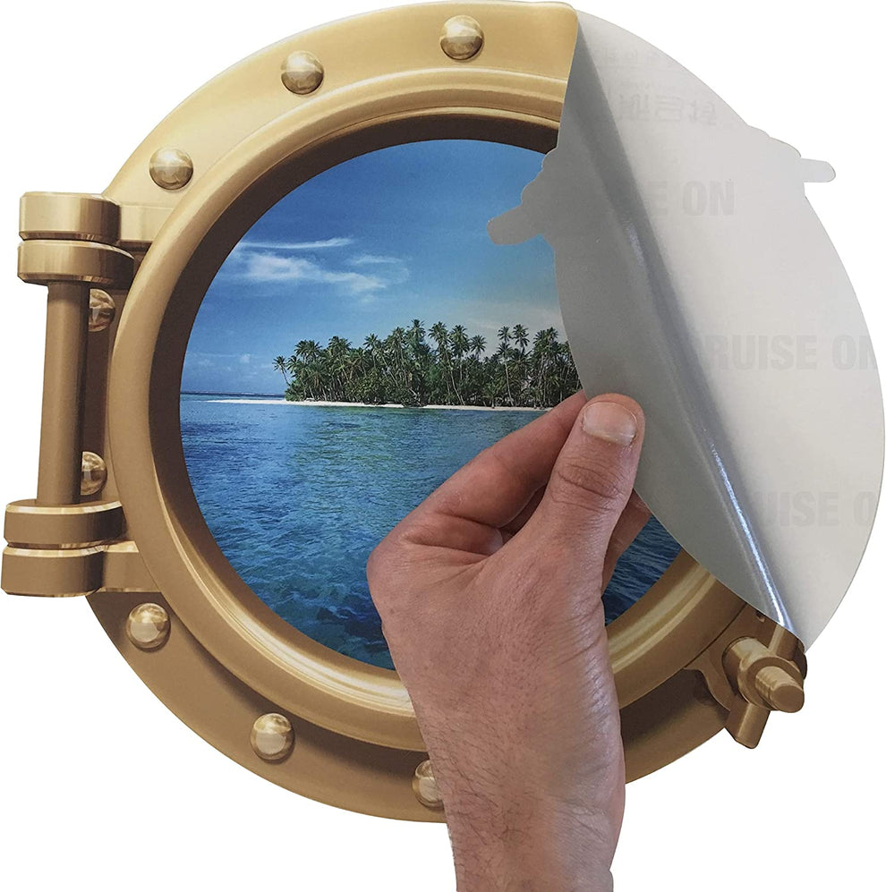Bring the Caribbean to you with this cruise ship porthole wall sticker ...